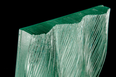 Stax Flex Clear Textured Glass designed and made by Nathan Allan Inc