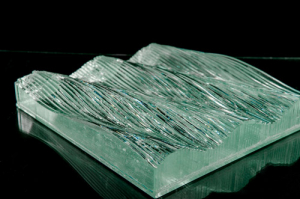 Stax Flex Clear Textured Glass designed and made by Nathan Allan Inc