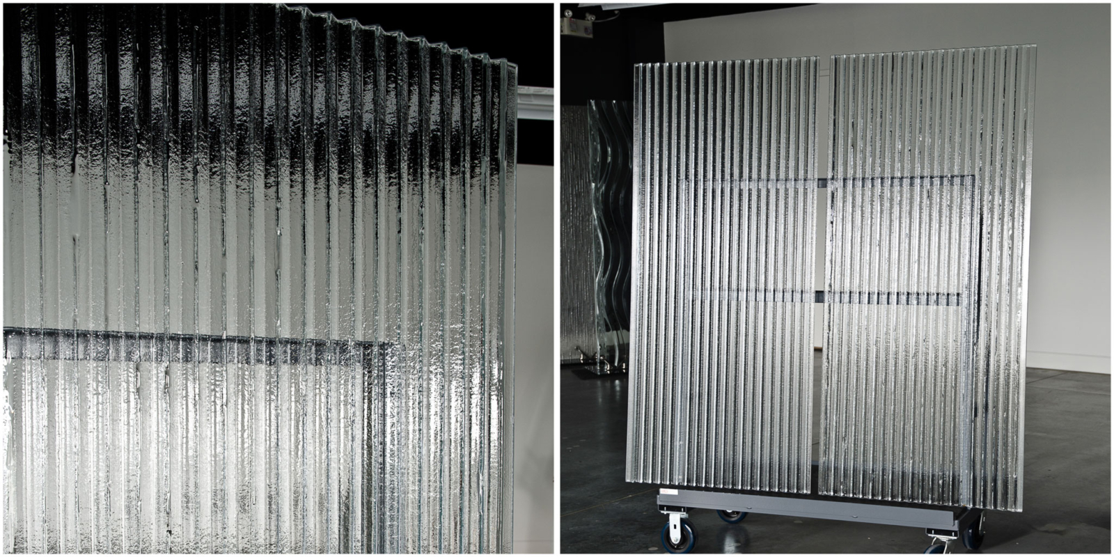 Veer Organic Textured Glass made by Nathan Allan Glass Studios