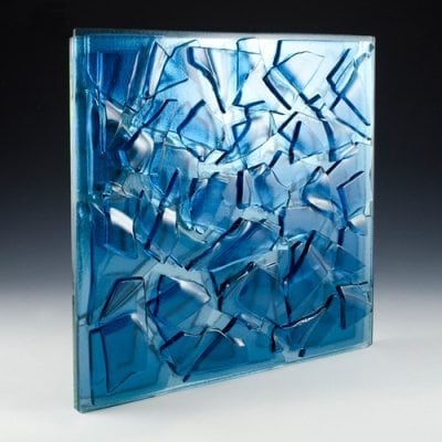 Crackle Low Iron Textured Glass designed and made by Nathan Allan