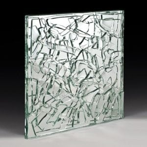 Crackle Low Iron Textured Glass designed and made by Nathan Allan