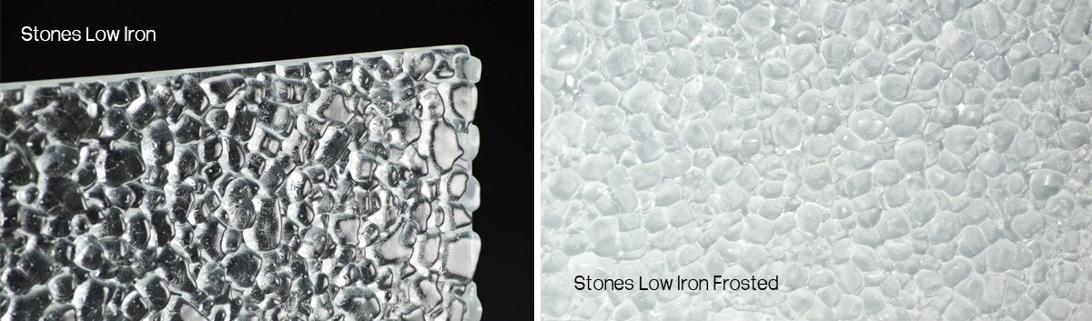 Stones Low Iron Textured Glass designed by Nathan Allan Inc