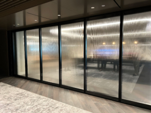 Linear Textured Glass Used For Dividers, Doors and Feature Walls