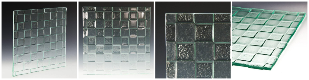 Checkerboard Textured Glass for Partitions, Facades and Glass Balustrade