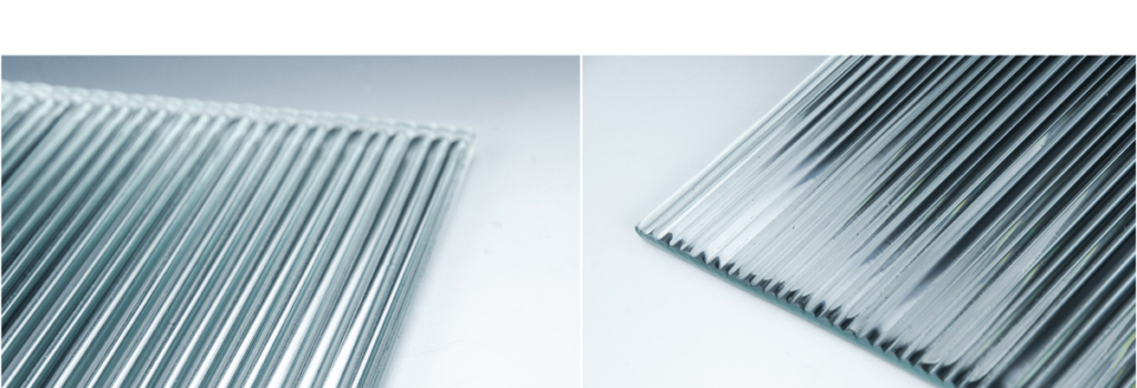 Fluted Low Iron Silvered Glass by Nathan Allan Glass Studios