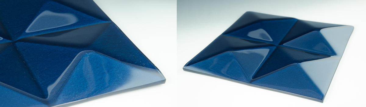 Pyramid Lapis Blue Textured Glass designed by Nathan Allan