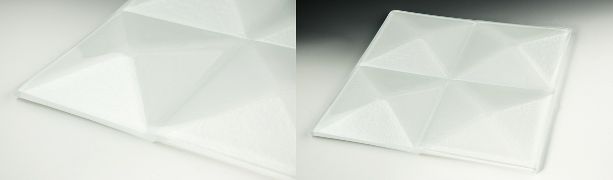 Pyramid Pure White Textured Glass is designed by Nathan Allan