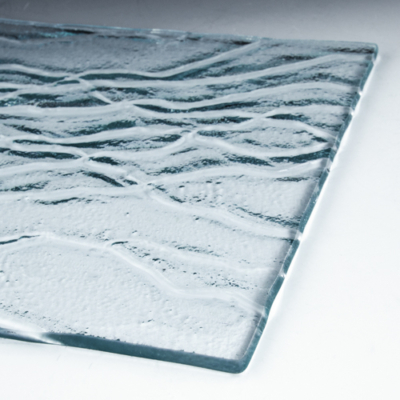 Ridge Textured Glass for Partitions, Facades and Glass Balustrade