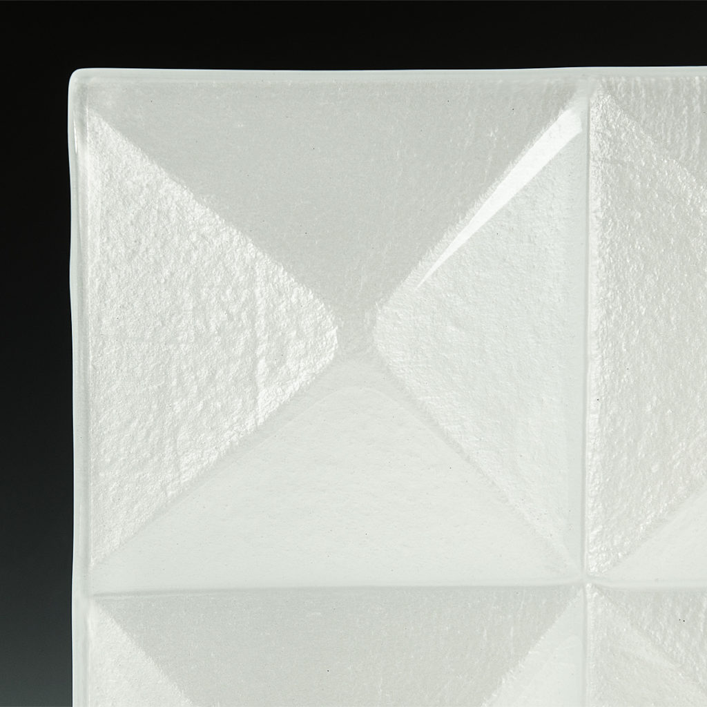 Pyramid Pure White Textured Glass is designed by Nathan Allan