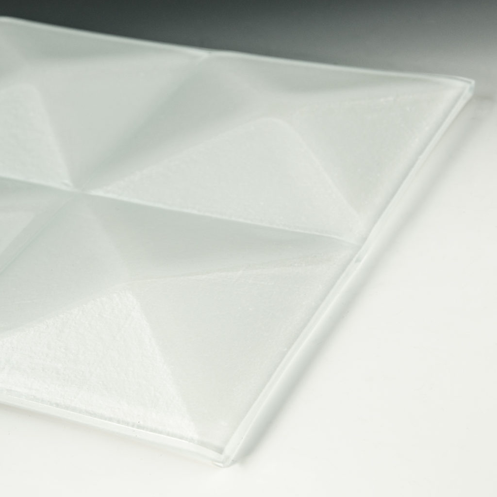 Pyramid Pure White Textured Glass is designed by Nathan Allan