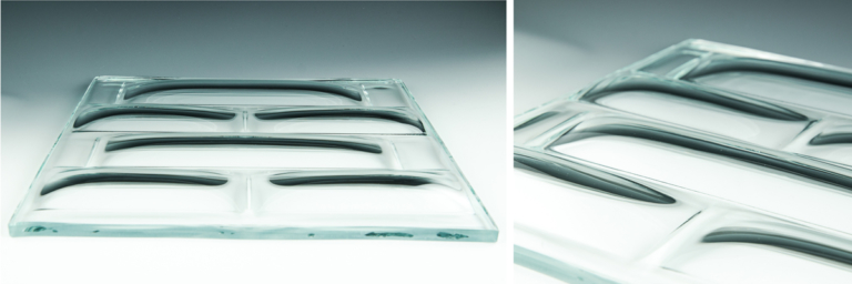 Convex Brick Textured Glass designed and made by Nathan Allan