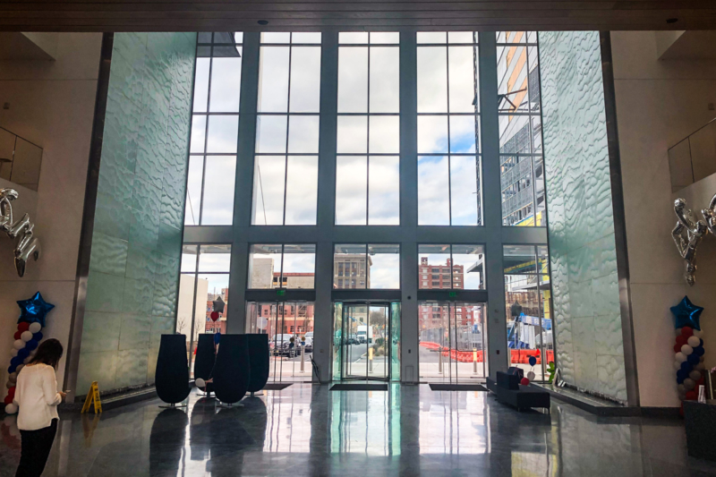 Linear Architectural Glass Waterfall Partitions By Nathan Allan