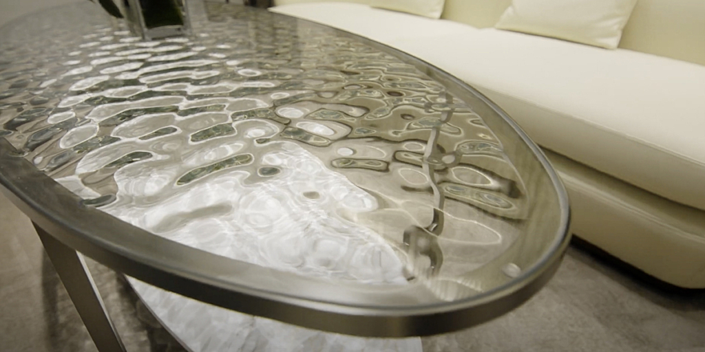 Water Textured Glass produced by Nathan Allan Glass Studio