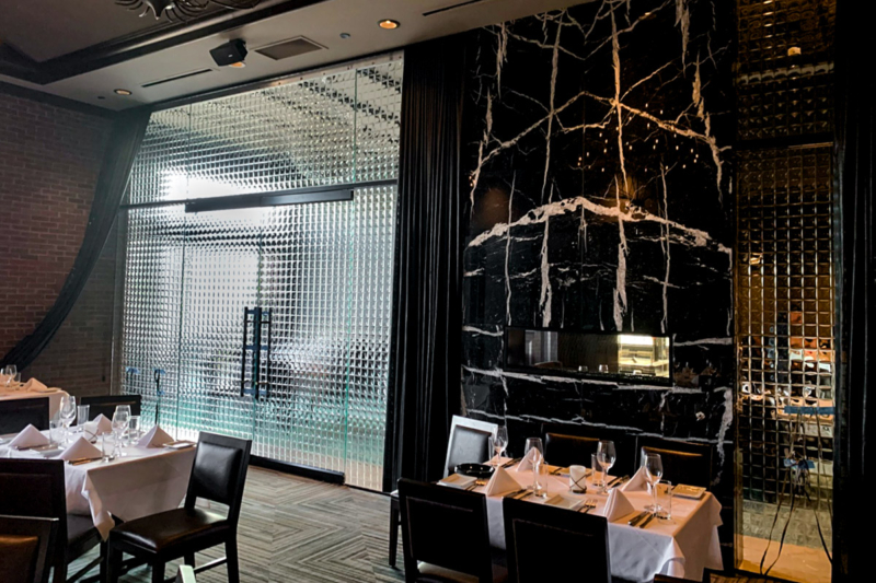Architectural Textured Glass Walls made by Nathan Allan Glass Studios