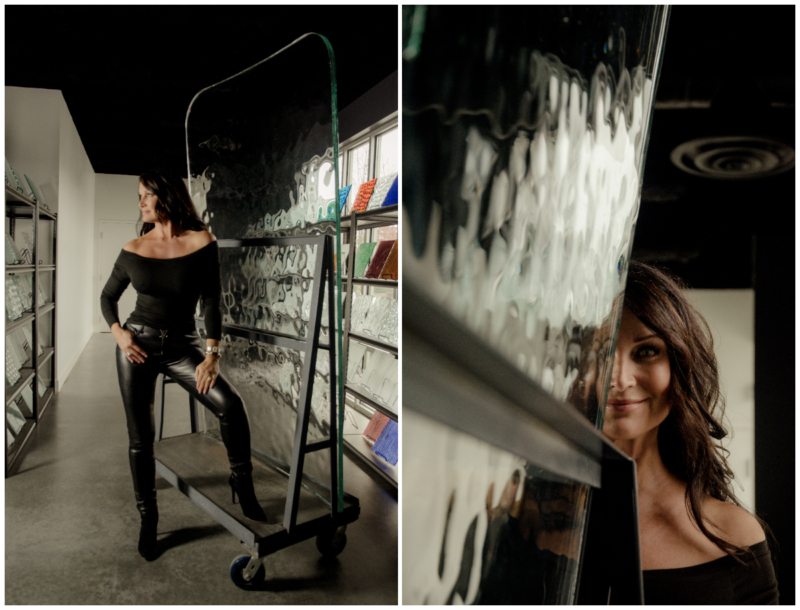 Water Textured Glass produced by Nathan Allan Glass Studio