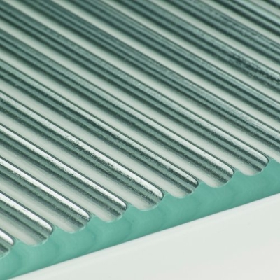 Furrow Textured Glass designed and made by Nathan Allan Glass