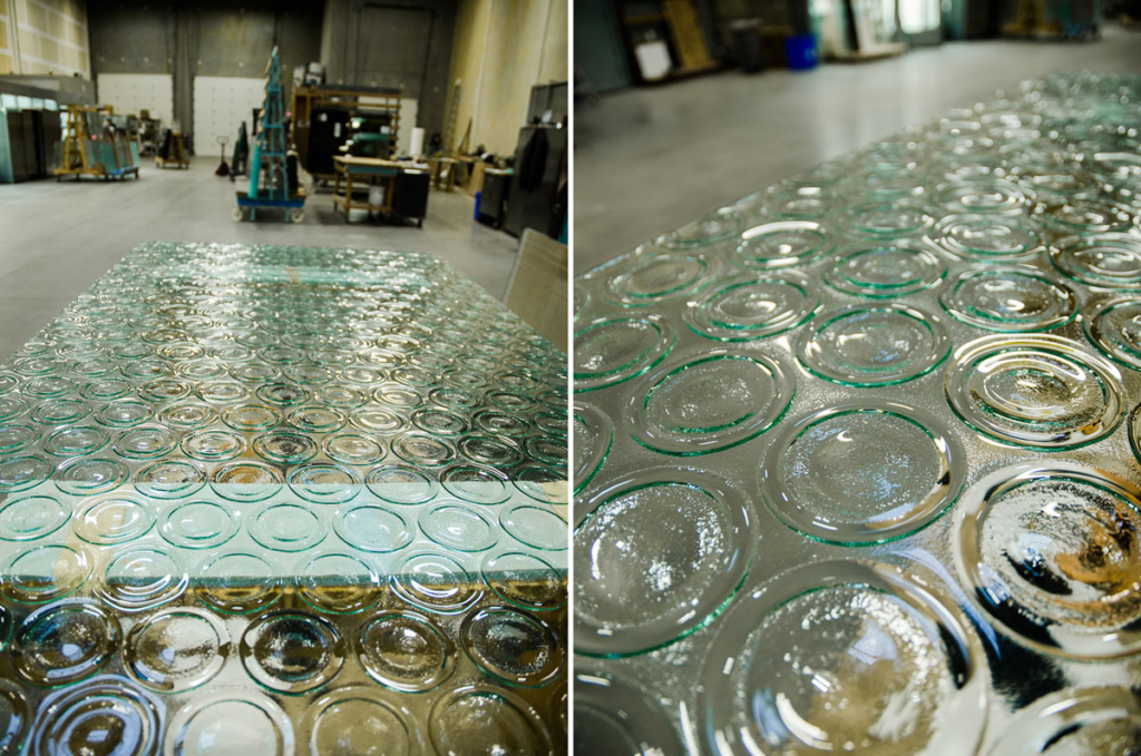 Bottle Base Textured Glass is excellent for the creation of partitions