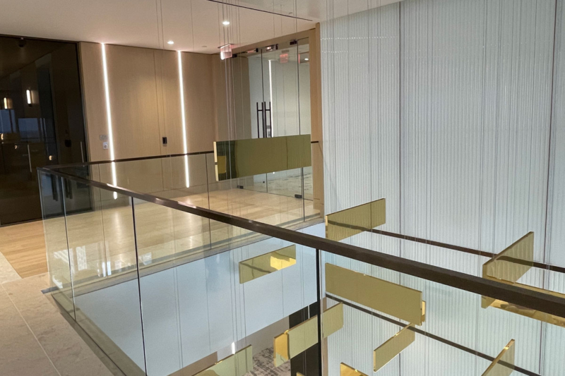 Architectural Textured Glass Walls | Nathan Allan Glass Studios